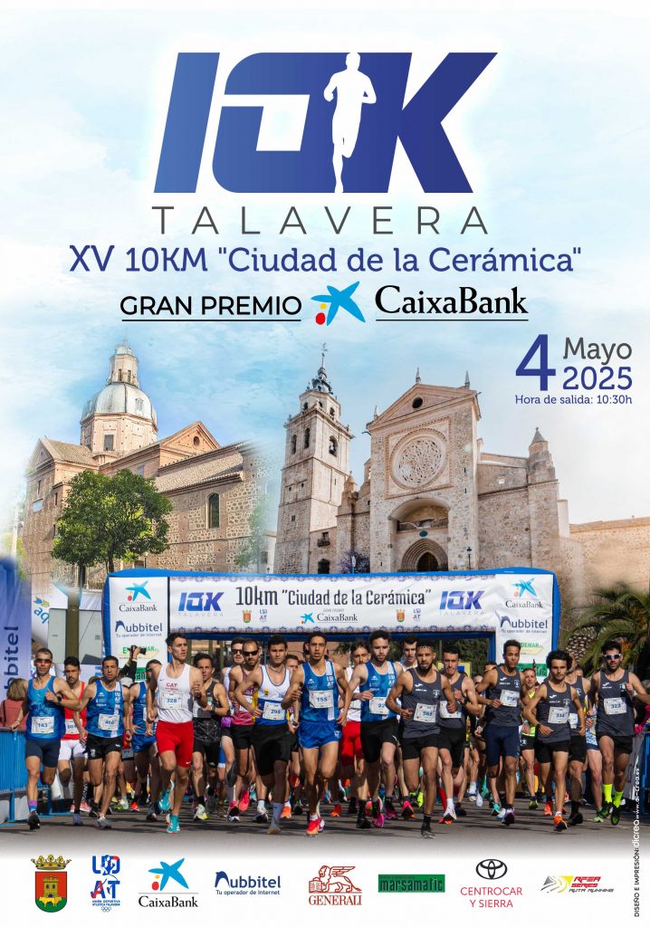 cartel 10K 2025 - 4 de mayo - UDAT - Unión Deportiva Atlética Talavera